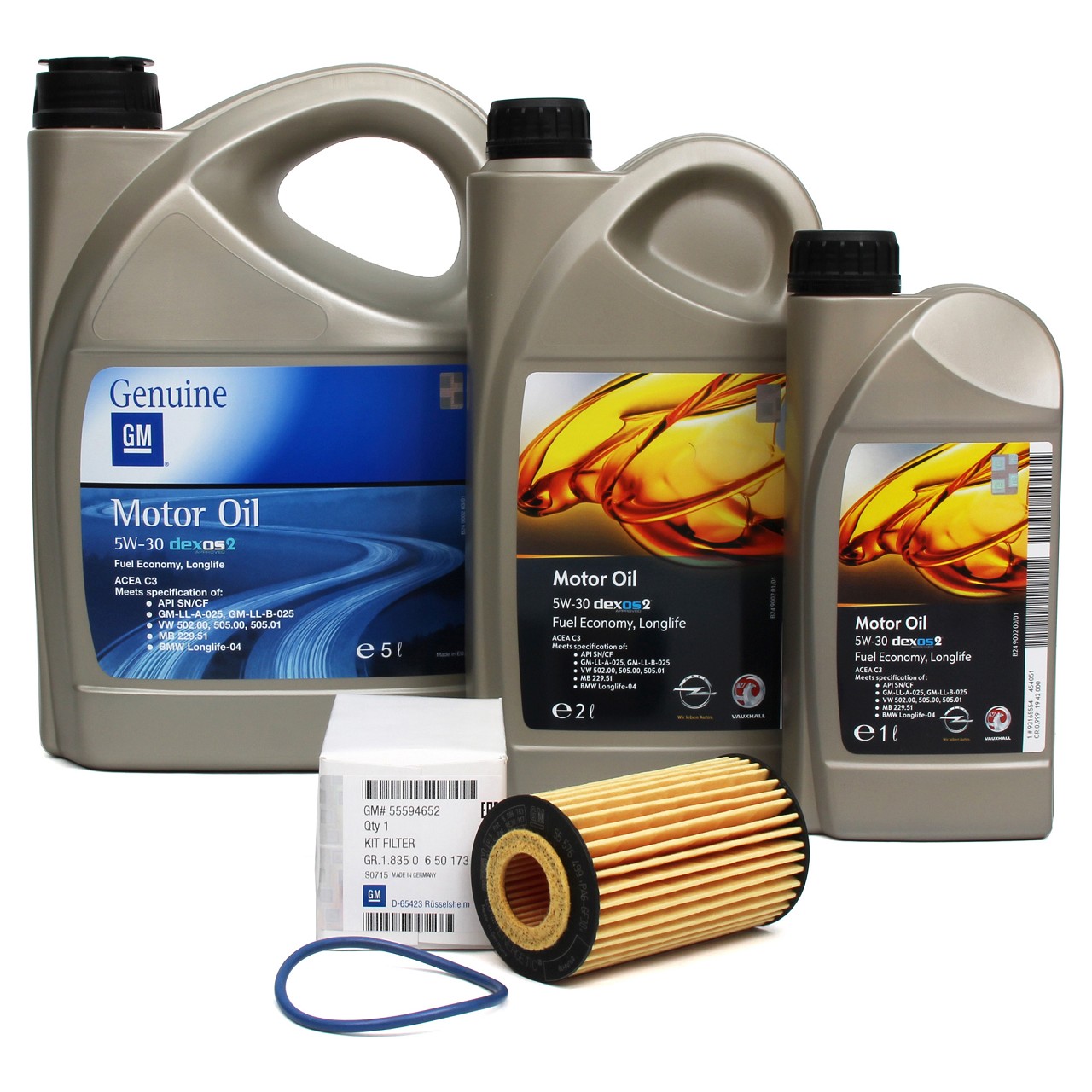6L 6 Liter ORIGINAL OPEL MOTORÖL 5W-30 dexos2 Longlife + Ölfilter ...