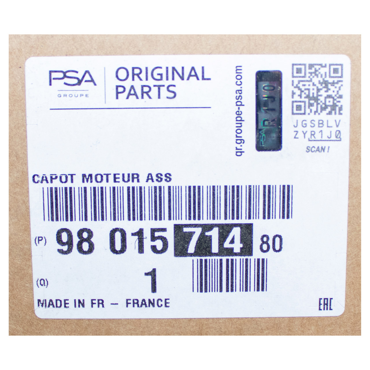 Original CITROEN / PEUGEOT Hoods / Bonnet insulation - 98 015 714 80 ...