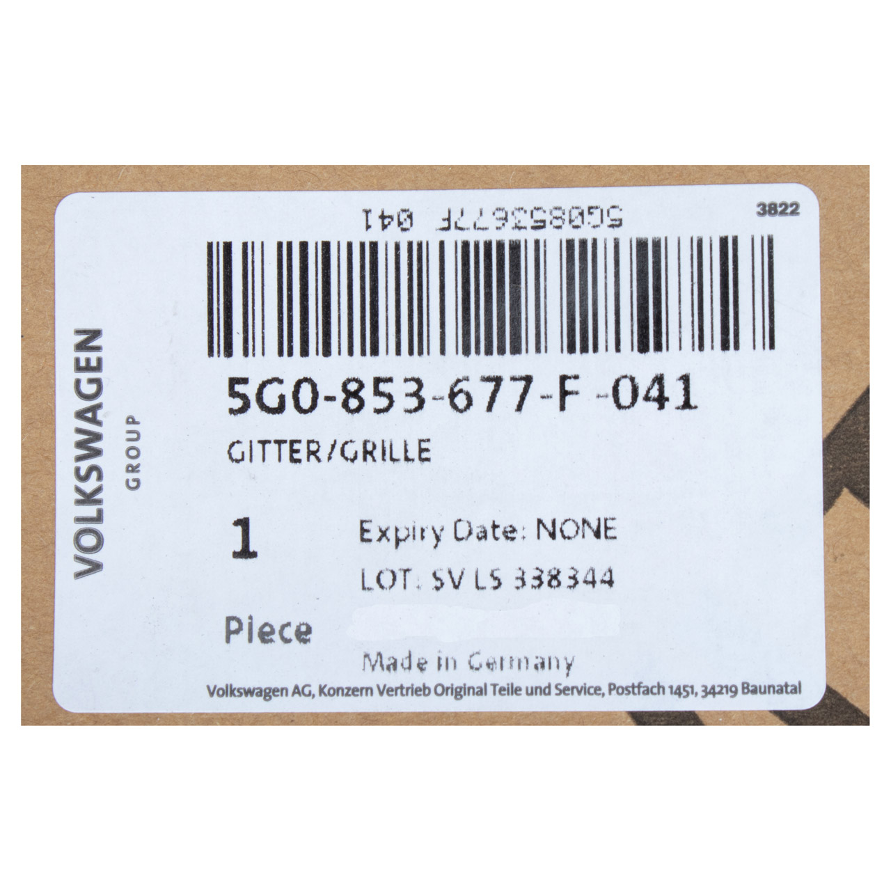 Original VOLKSWAGEN Kühlergrills - 5G0 853 677 F 041 | myparto