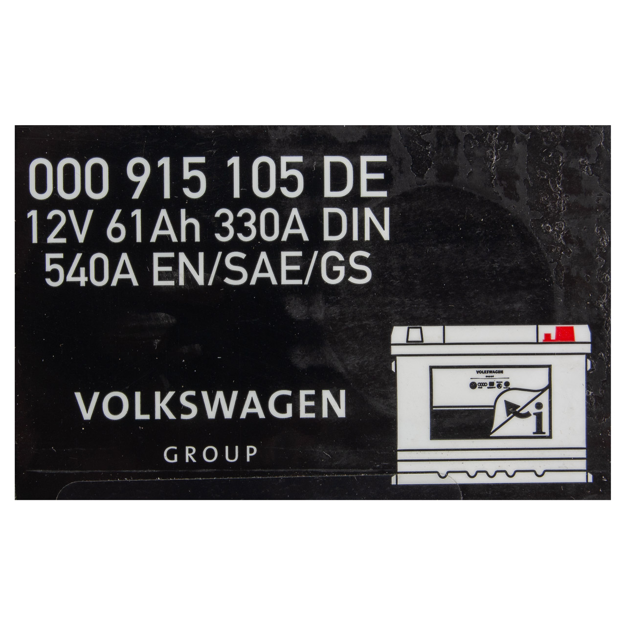 Großhandelspreis ORIGINAL VW Autobatterie Batterie Starterbatterie 12V ...